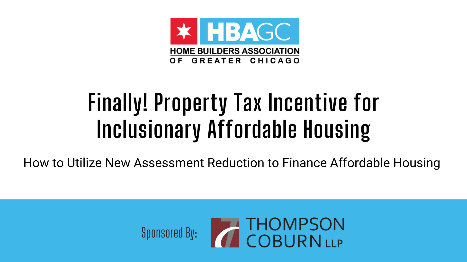 Affordable Housing Property Tax Incentive - Zoom Virtual Event - BIAGC